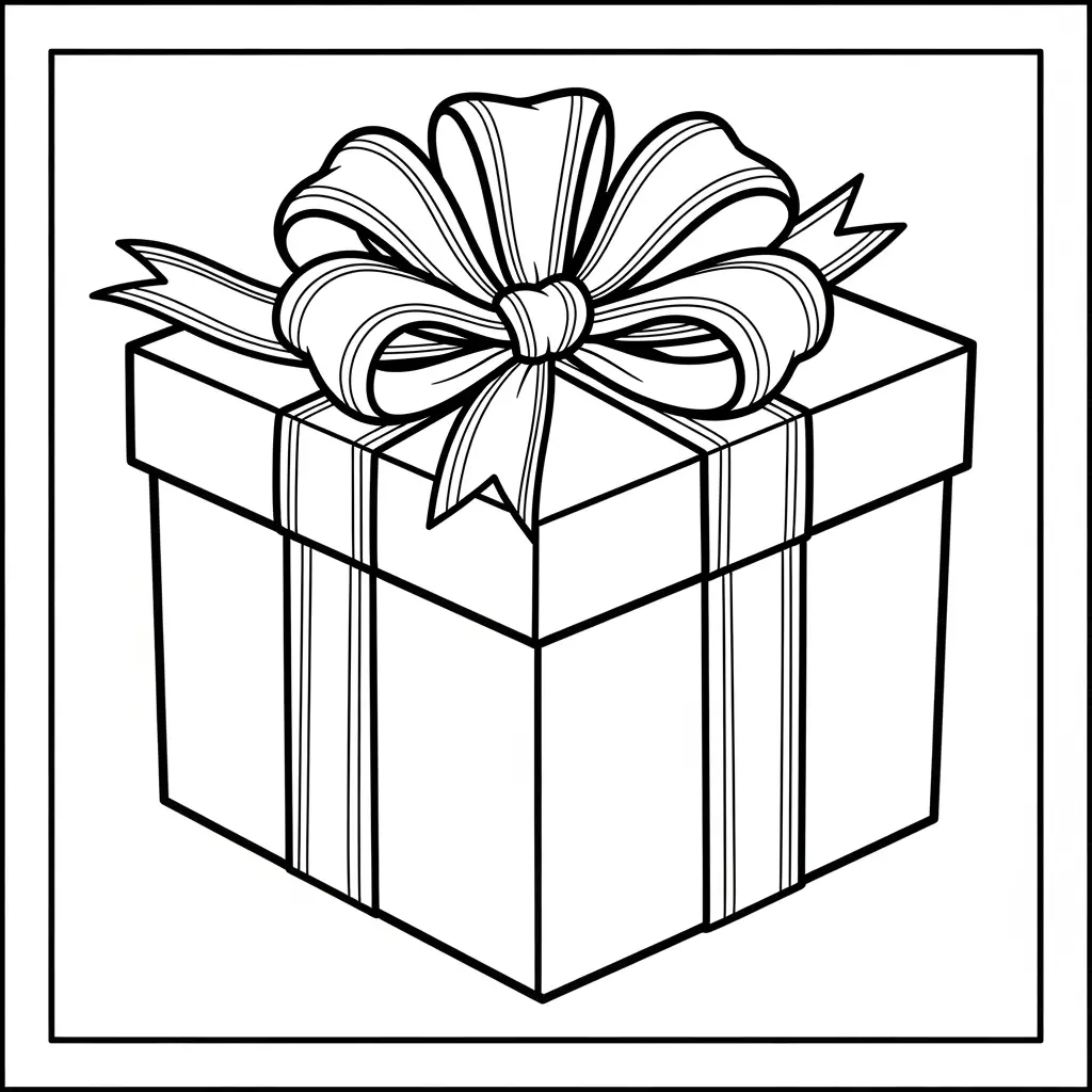 Desenho de Presente de Natal para colorir